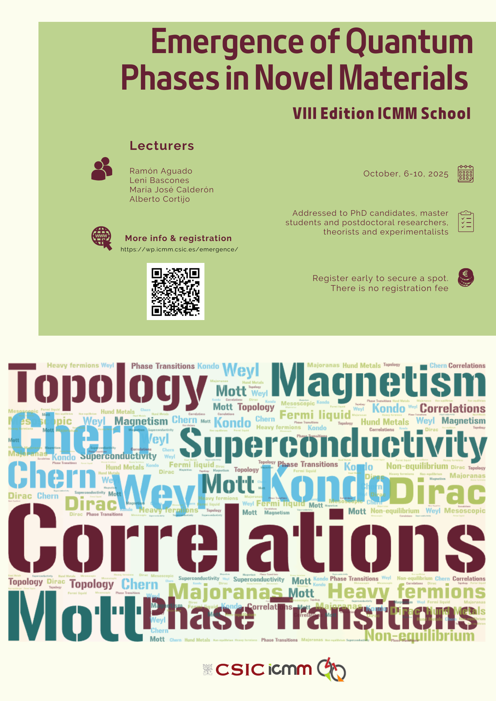 ICMM School Emergence of Quantum Phases in Novel Materials | Instituto ...